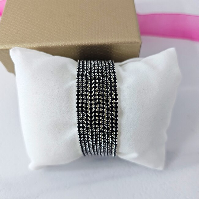 Set 10 bratari elastice With Sparks, cu cristale artizanale, Negru ...