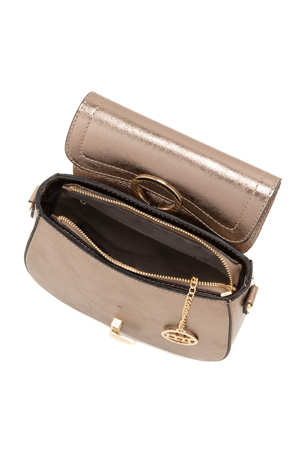 Mia Tomazzi, Geanta crossbody din piele cu aspect marmorat, Auriu rose ...