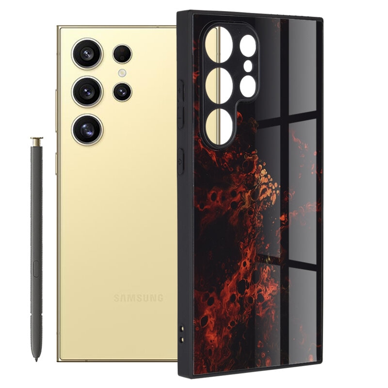 Samsung Galaxy S24 Ultra, Glaze Series, TPU, Red Nebula, Multicolor ...