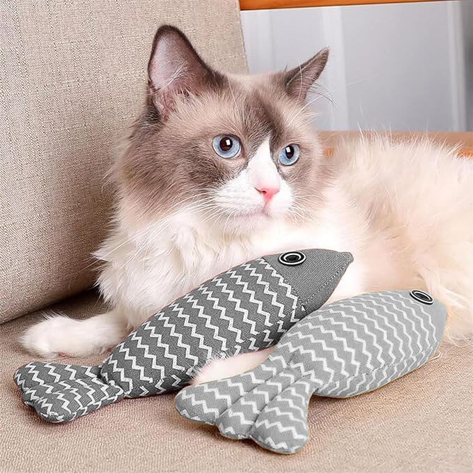 Jucarie peste pentru pisici din plus moale Happy Meow, rezistent ...