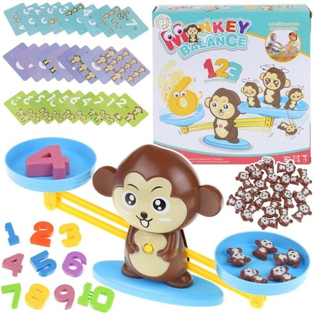 Образователна играчка Monkey scale, За изучаване на цифри и математика ...