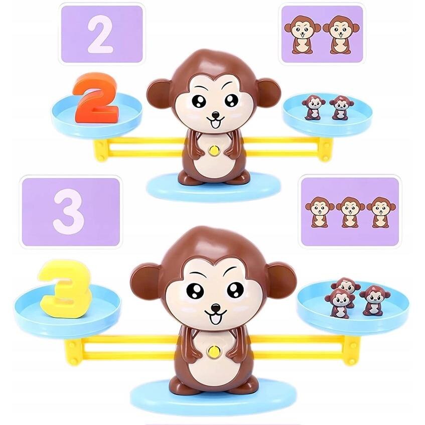 Образователна играчка Monkey scale, За изучаване на цифри и математика ...