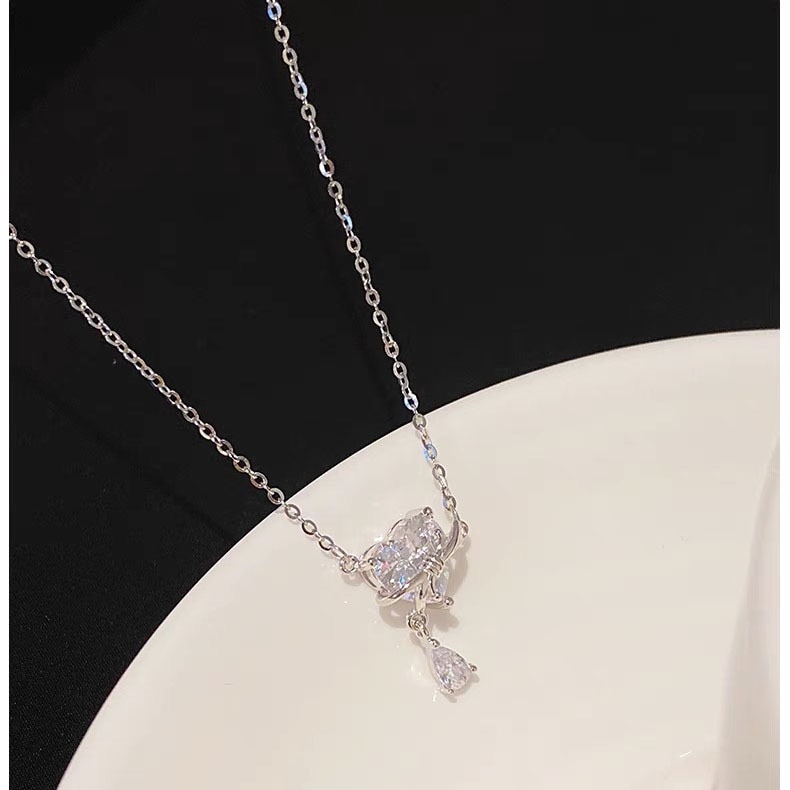 Colier dama, Argint/Zirconiu, Argintiu - eMAG.ro