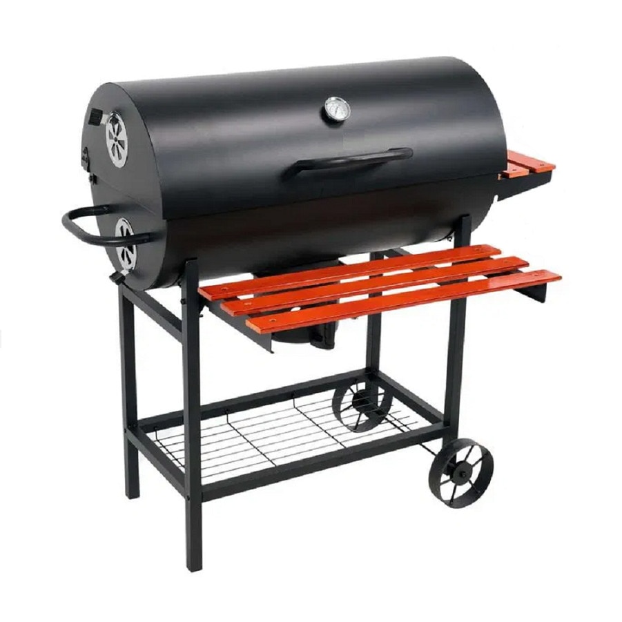 Gratar de gradina, BigGarden, Metal, pe roti, 105.5x85x118 cm, Negru ...