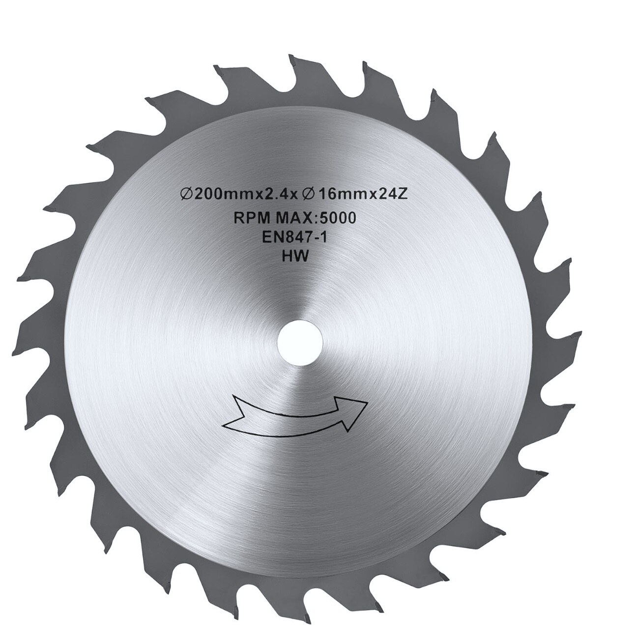 Disc fierastrau circular, MSW, Otel, 24 dinti, 200 x 16 mm, Argintiu ...