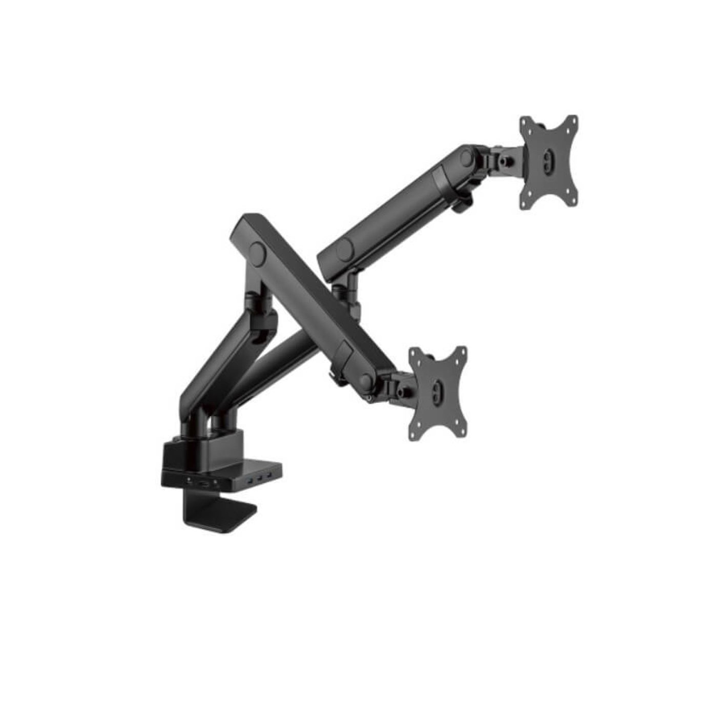 Suport 2 monitoare de masa cu Statie docking 8-in-1, Blackmount MNT20-2 ...