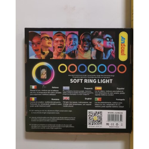 Lampa circulara profesionala LED, Ring Light, RGB, Andowl, 26 cm - eMAG.ro