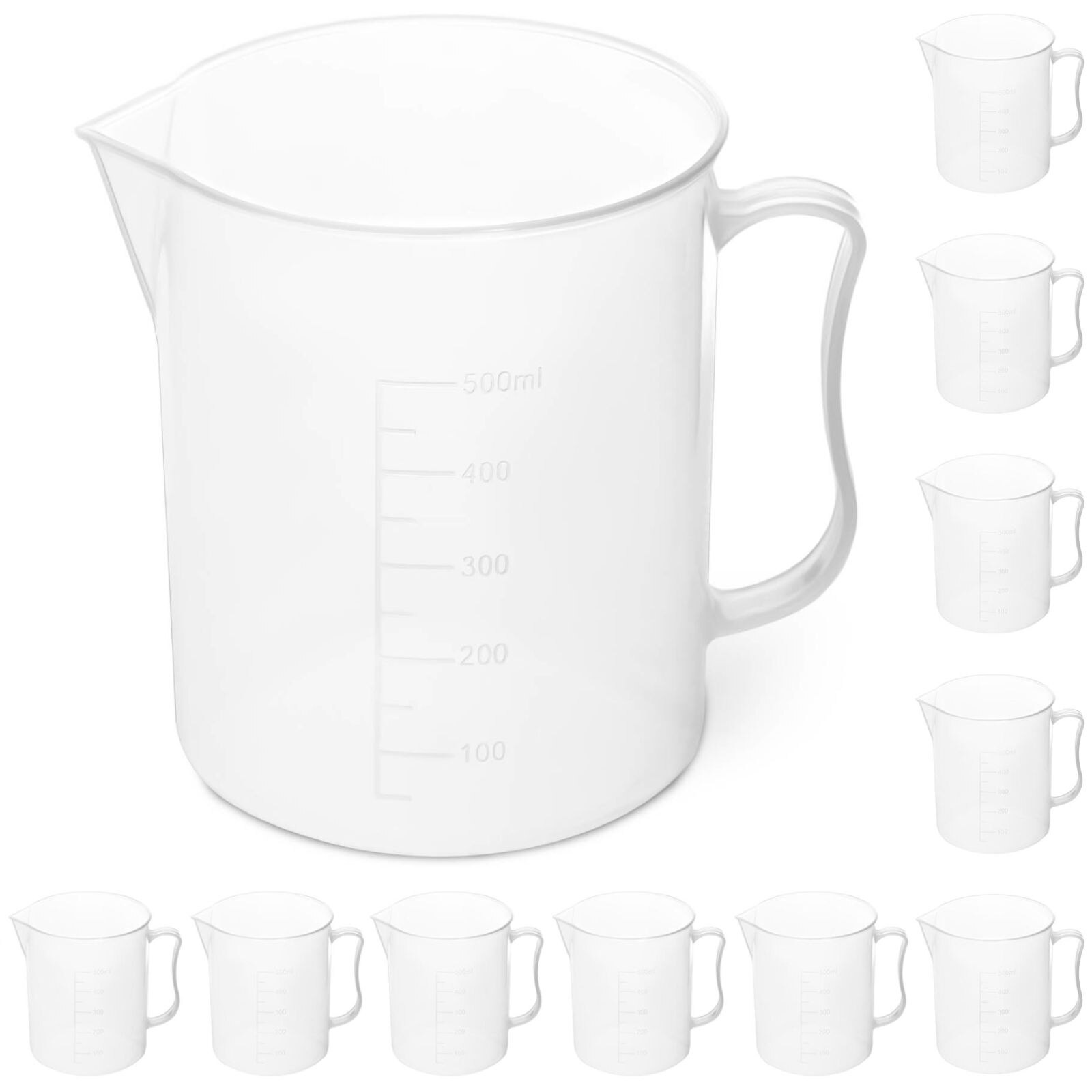 Set 10 Pahare de laborator, Steinberg Systems, din plastic, cu gradare ...