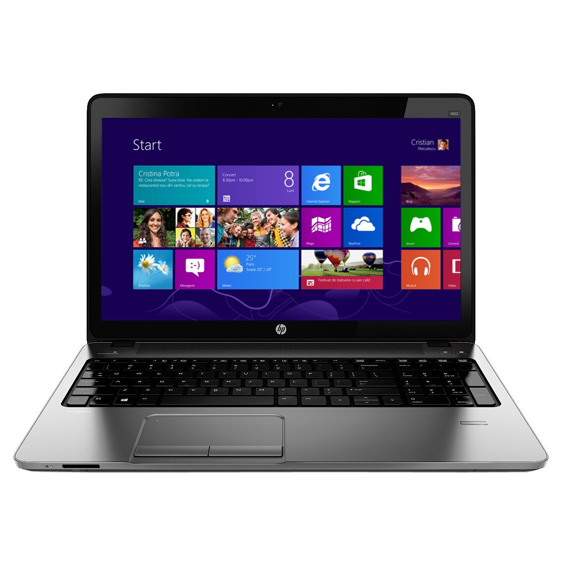 Laptop HP ProBook 450 G1 cu procesor Intel® Core™ i5-4200M, 1.60GHz, 8GB, 750GB, Intel® HD ...