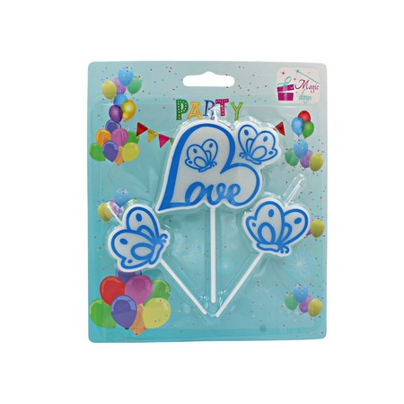 Set 3 lumanari party love blue - eMAG.ro
