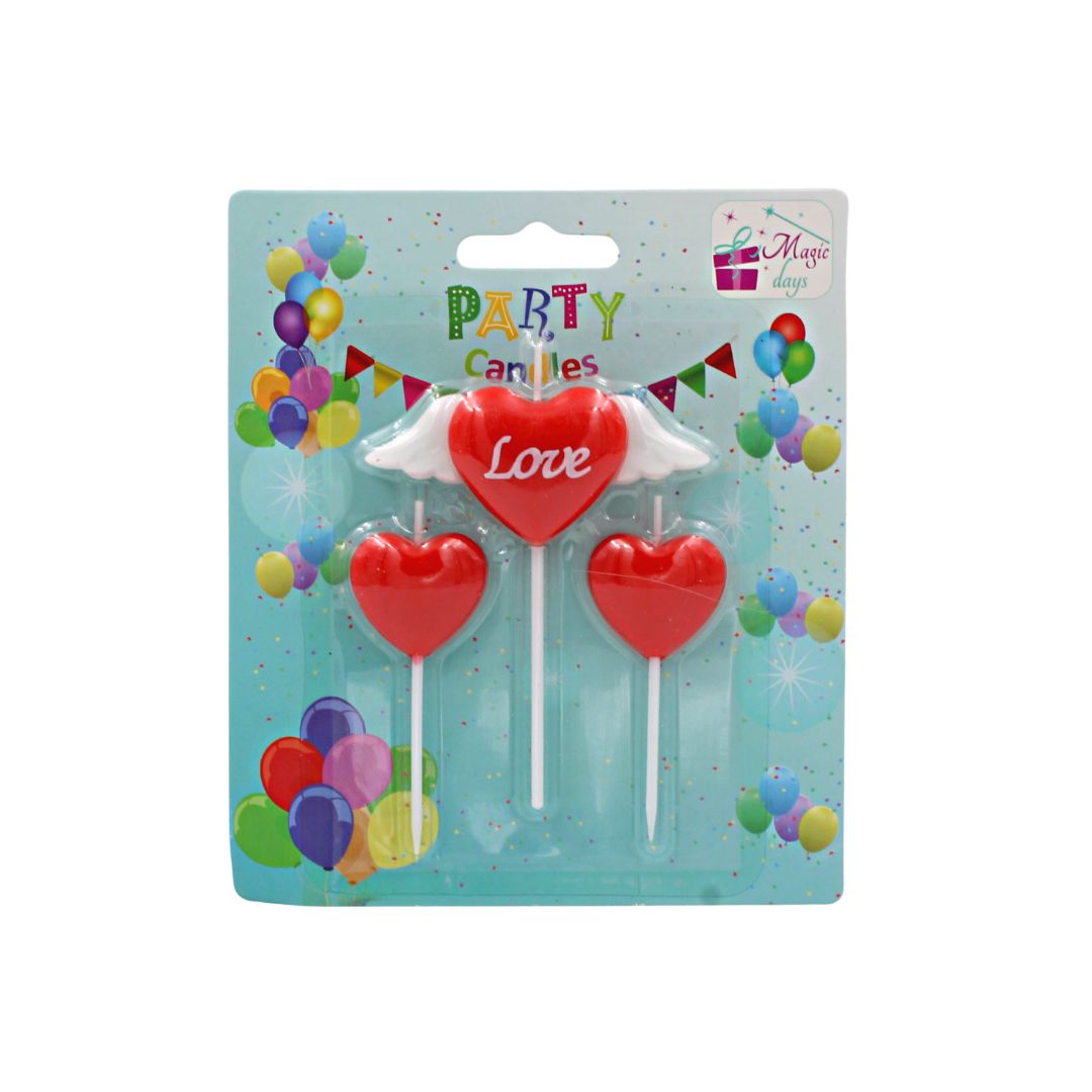 Set 3 lumanari party model inimioara - eMAG.ro