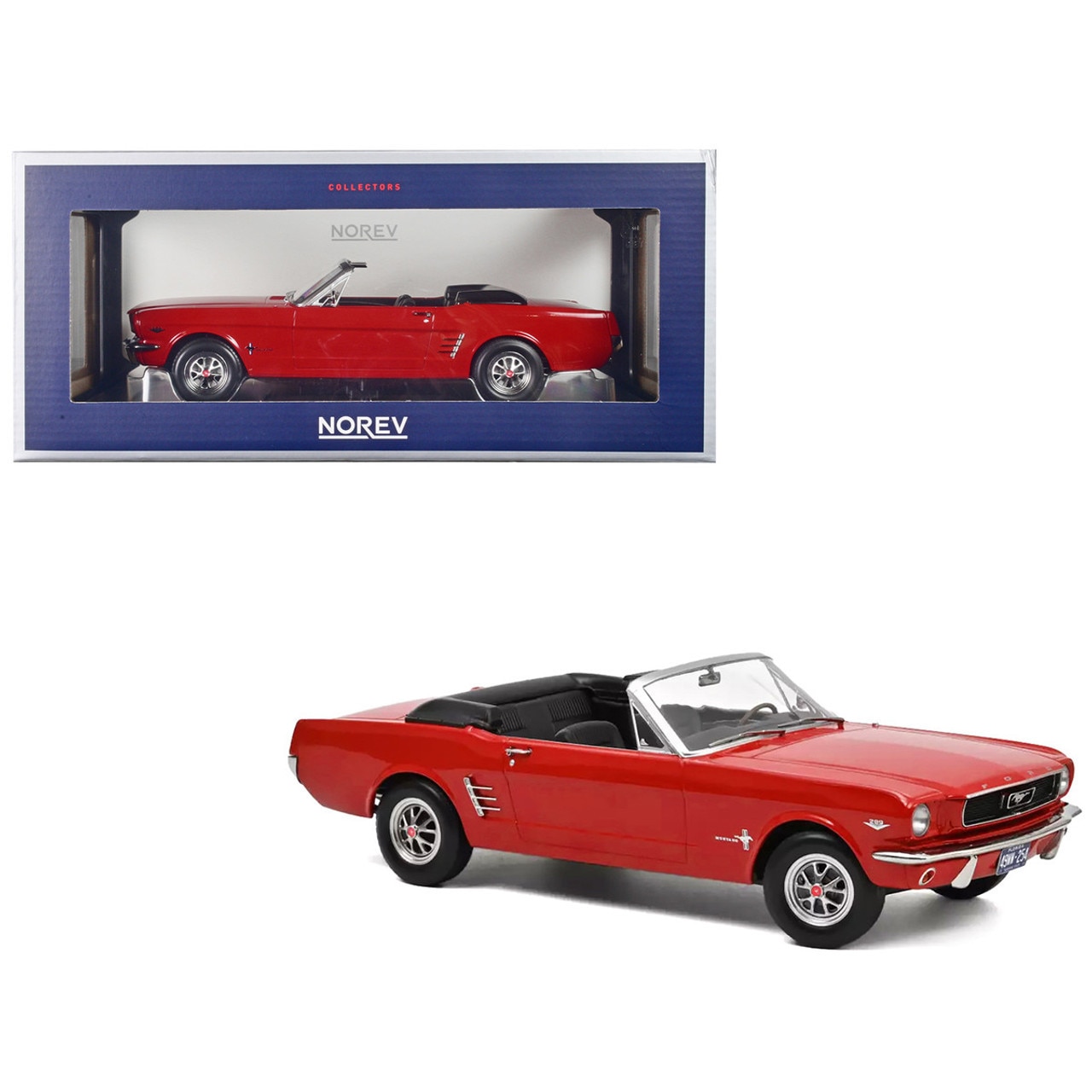 Macheta auto Ford Mustang Convertibil 1966, 1:18, Rosu, Norev - eMAG.ro