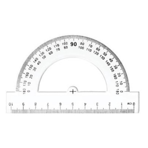 Raportor scolar, Tetis, Plastic, 10 cm, Transparent - eMAG.ro