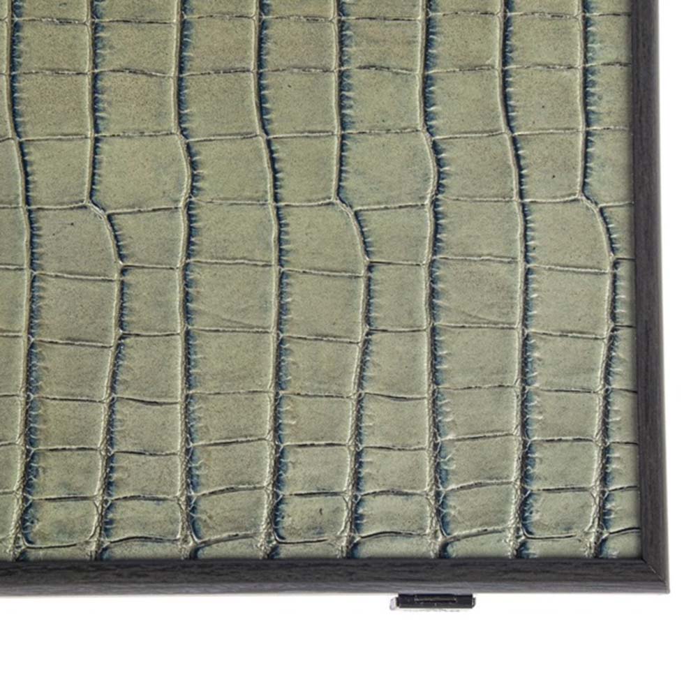 Joc de table Manopoulos din Piele de Crocodil verde maslin - eMAG.ro