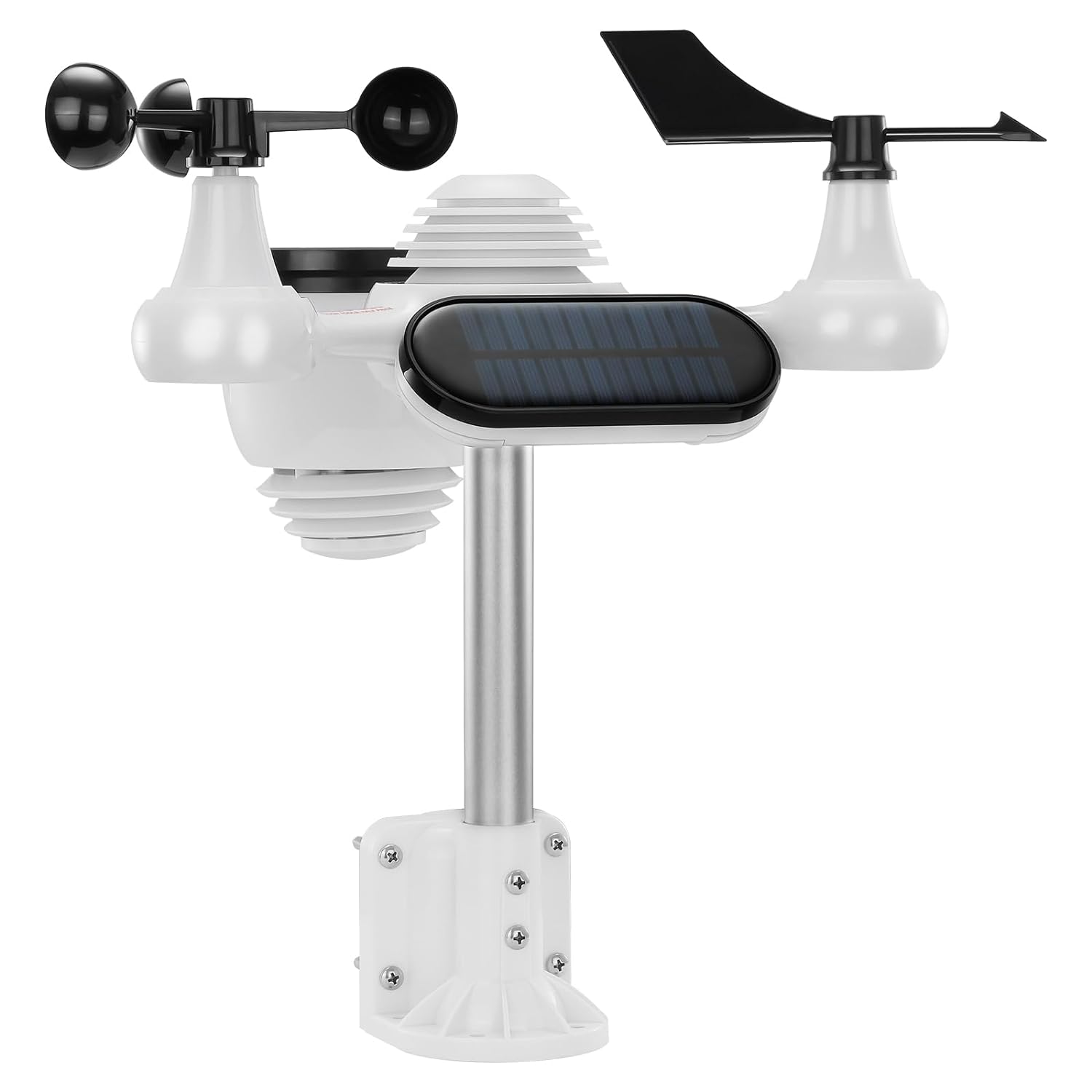 Statie Meteo profesionala 7 in 1, Wireless, cu panou solar, afisaj LCD ...
