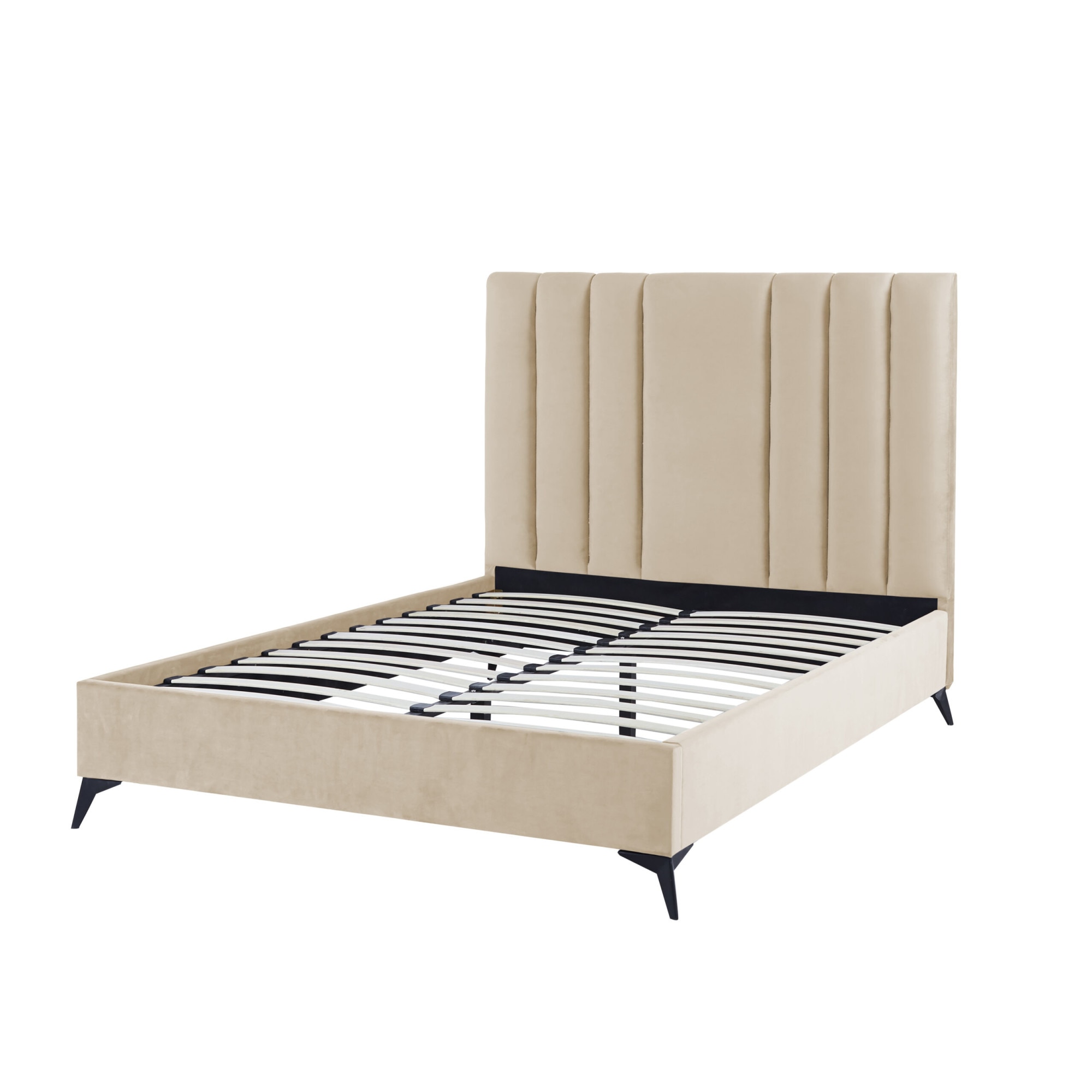 Pat Deja Vu 180x200 cm Tapitat Catifea Beige Somiera Inclusa Marketmob ...