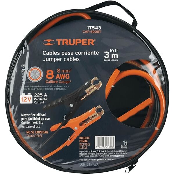 Cabluri curent auto TRUPER CAP-3008T, lungime 3 M - eMAG.ro