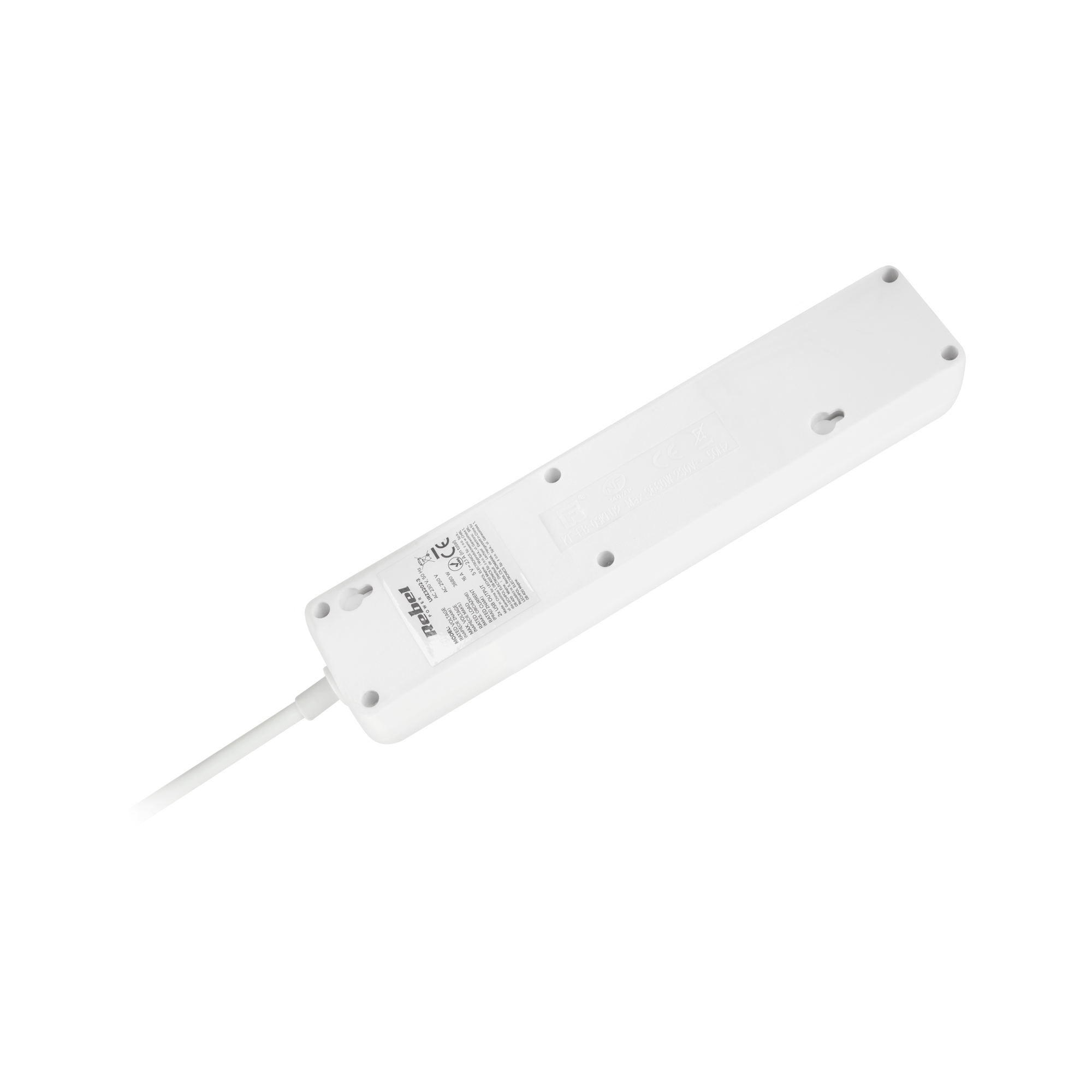 Cablu prelungitor, Rebel, 3 prize + 2 prize USB, Cu comutator, 1.5 m ...