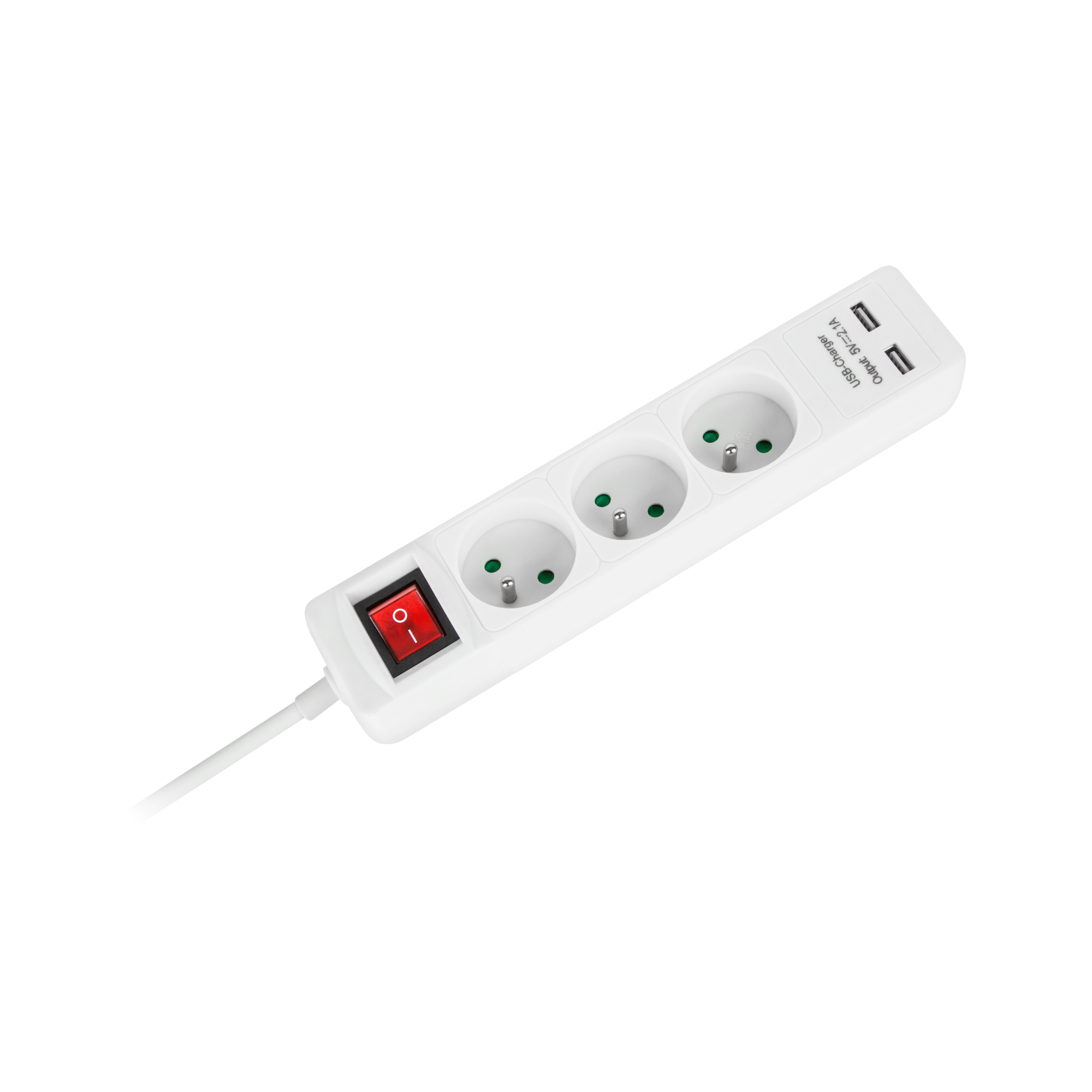 Cablu prelungitor, Rebel, 3 prize + 2 prize USB, Cu comutator, 1.5 m ...