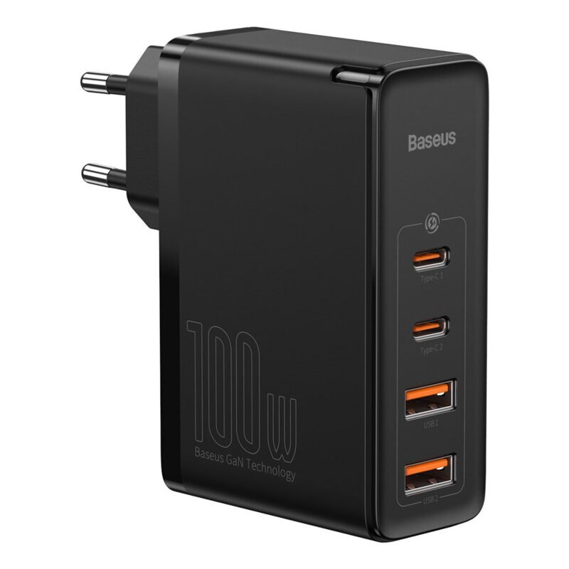Incarcator retea 2xUSB-C / 2xUSB 100W Baseus CCGAN2P-L01 negru - eMAG.ro