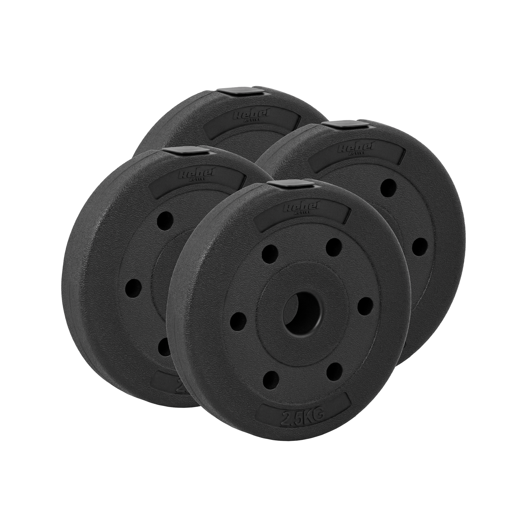 Set 10 greutati, Rebel, 10 kg, Negru - eMAG.ro