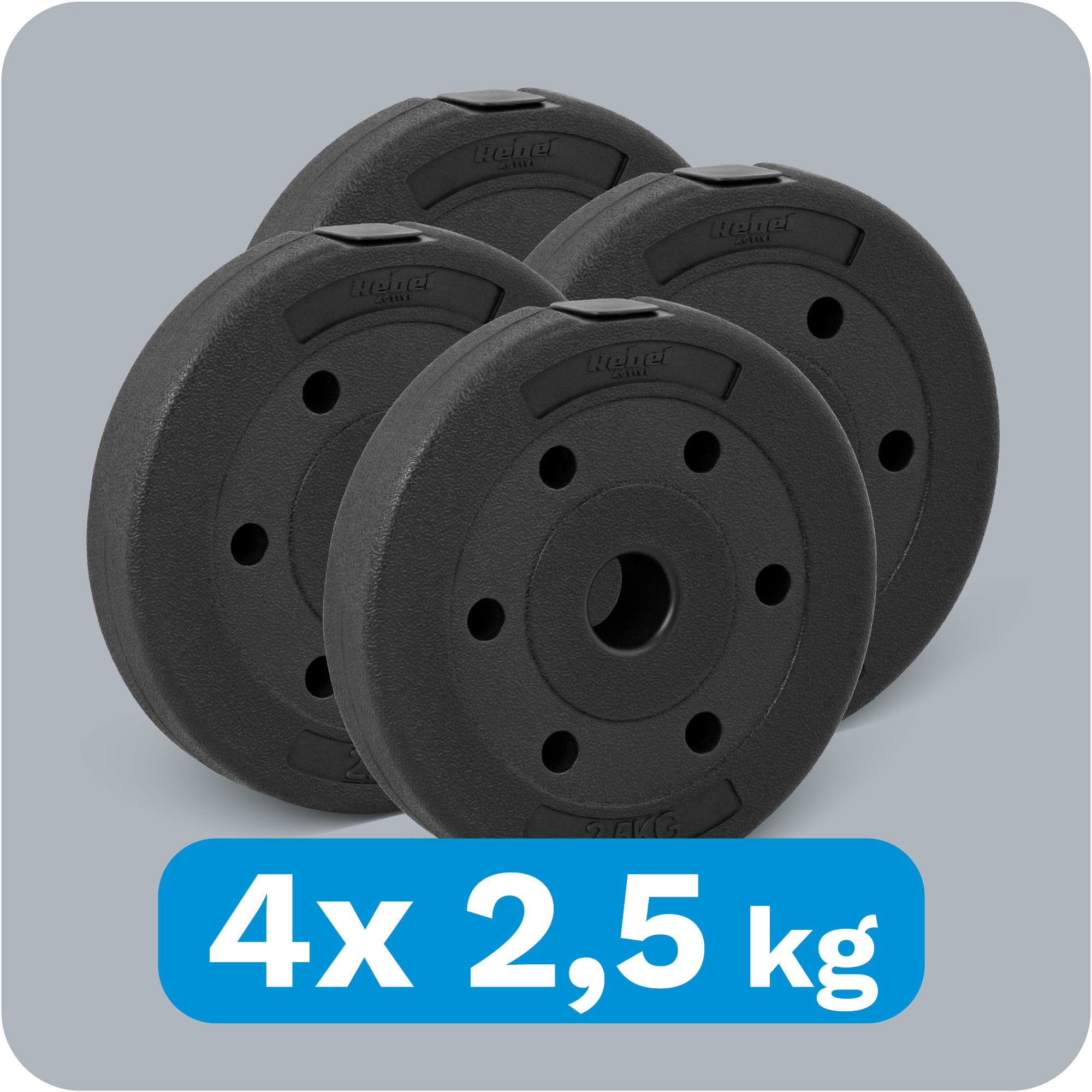 Set 10 greutati, Rebel, 10 kg, Negru - eMAG.ro