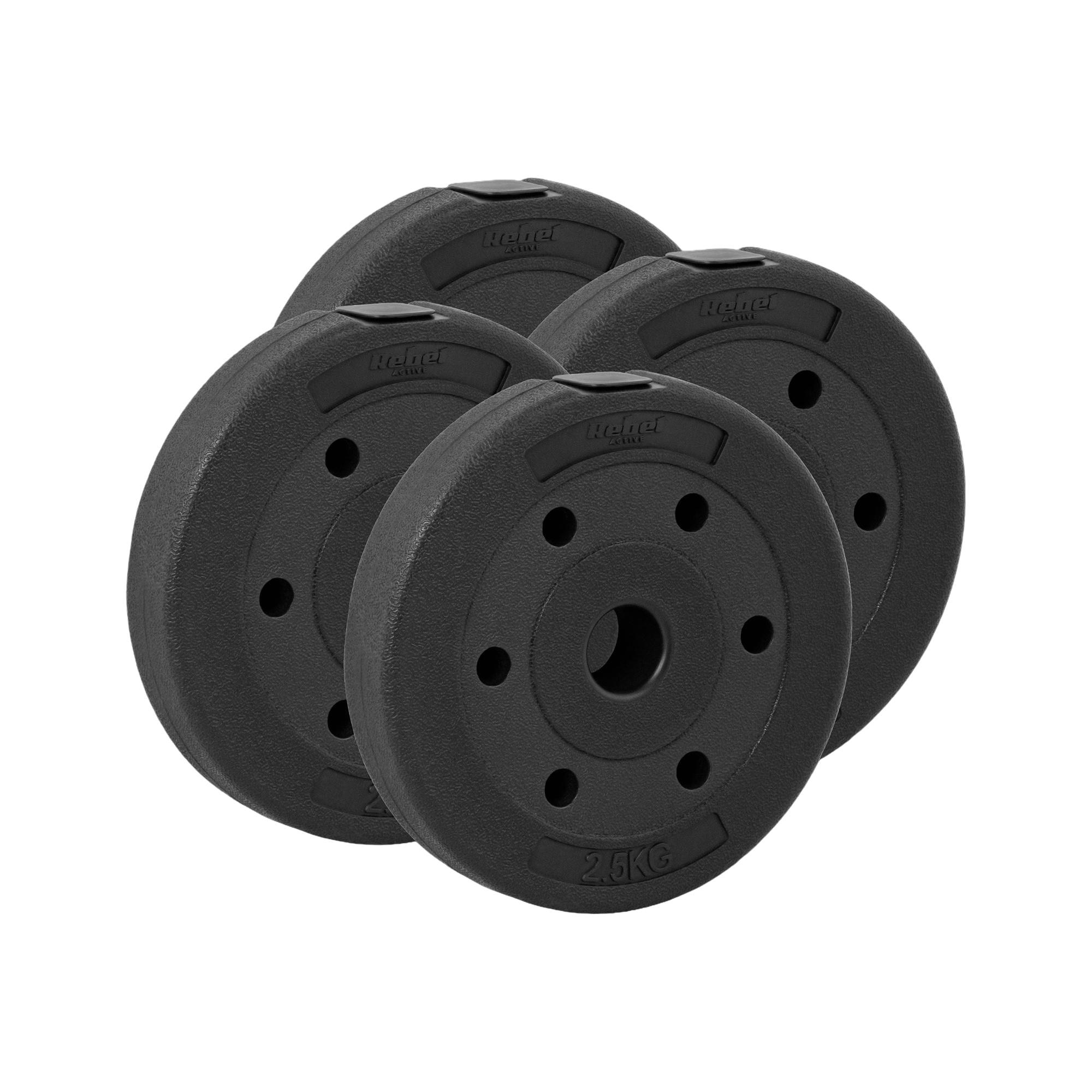 Set 10 greutati, Rebel, 10 kg, Negru - eMAG.ro