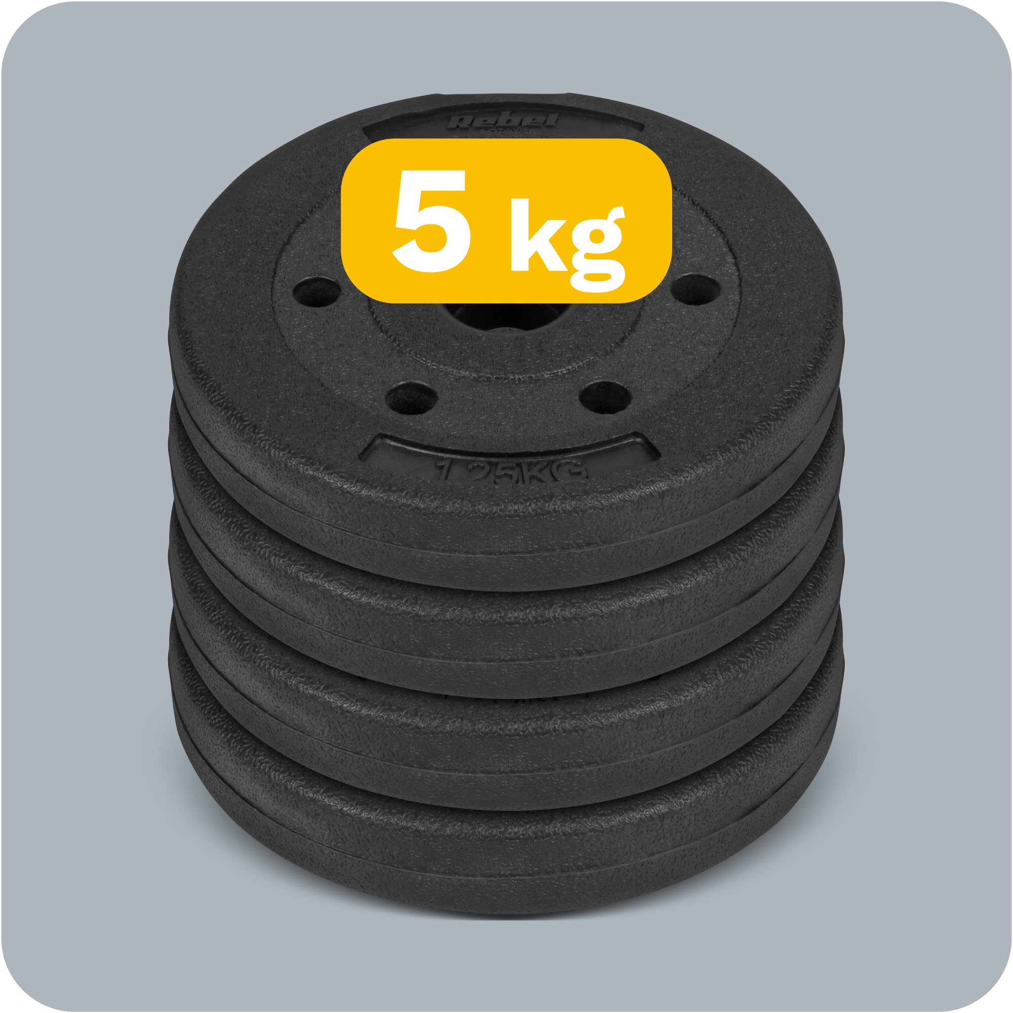 Set 4 greutati, REBEL, 4x1.25kg, 31mm, Negru - eMAG.ro