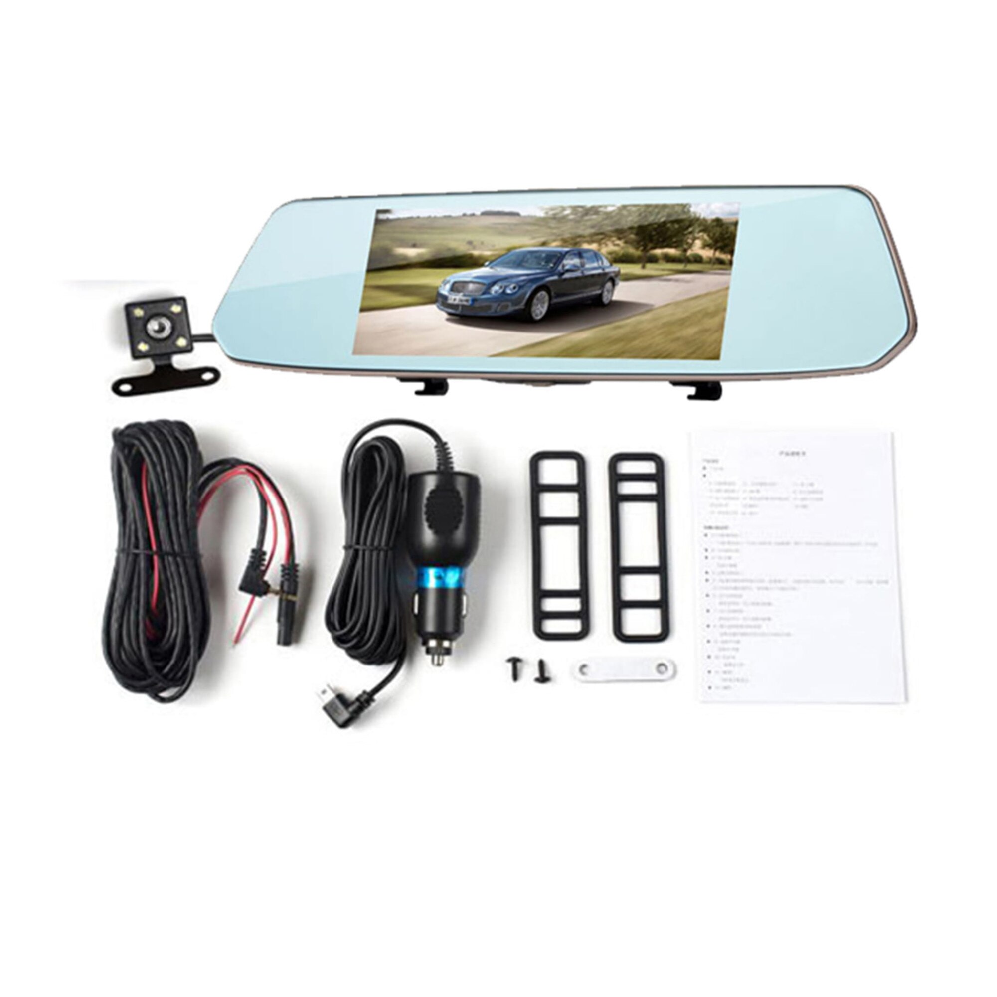 Oglinda cu camera auto, GOMEDIA, Full HD, 1080p, 7'', Negru - eMAG.ro