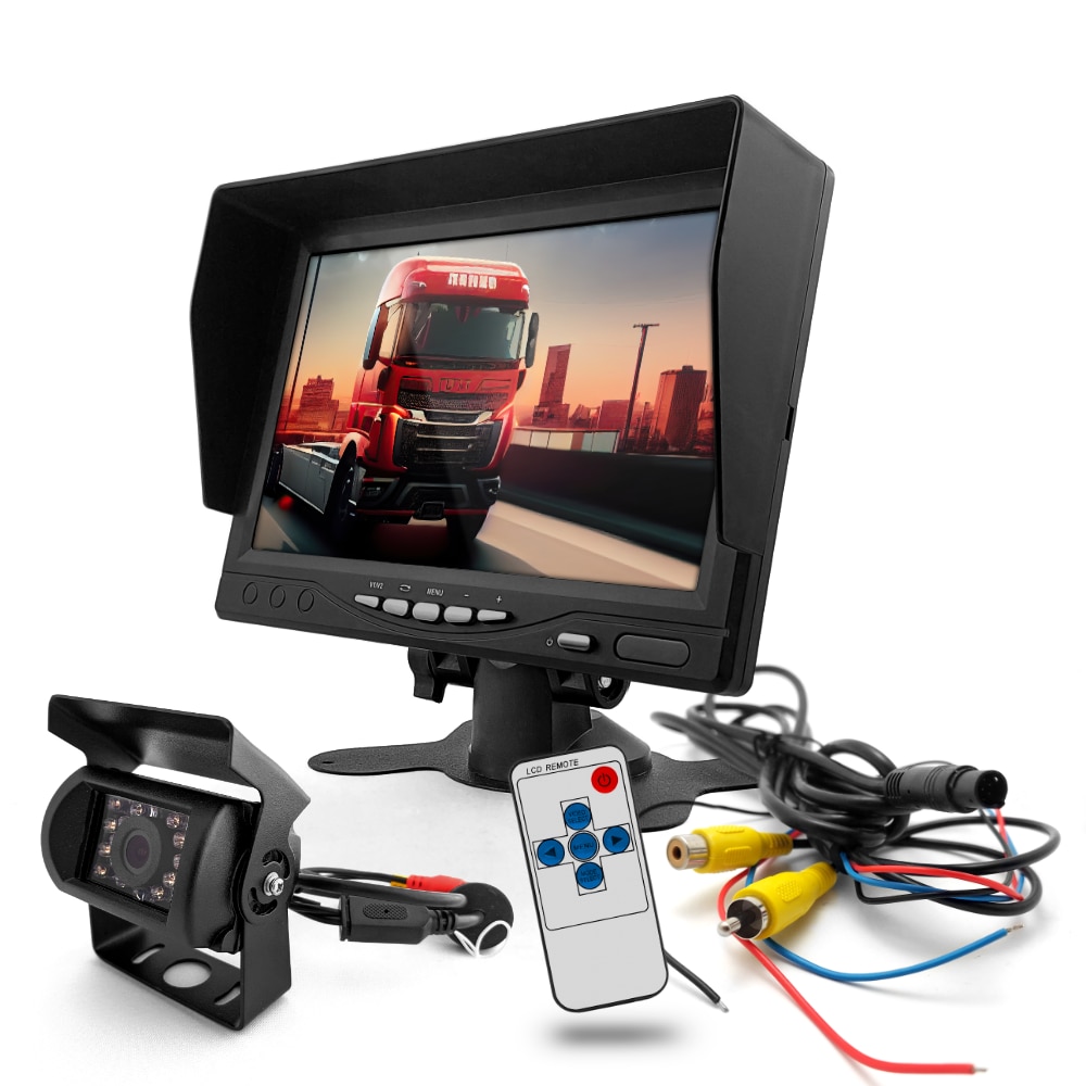 Monitor pentru monitor, GOMEDIA, 7inch, 12/24V, 10m, camera AV10M ...