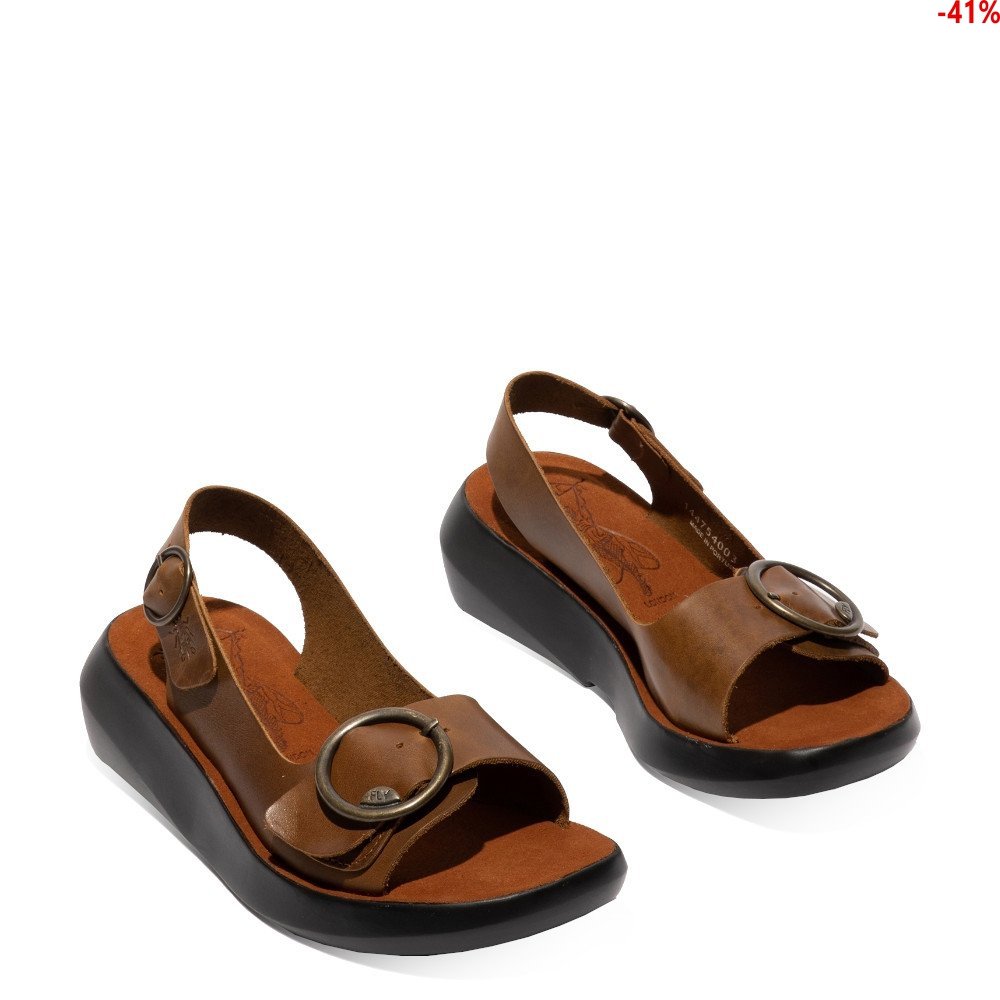 Sandale dama, Fly London, Piele naturala, Maro, 39 EU - eMAG.ro