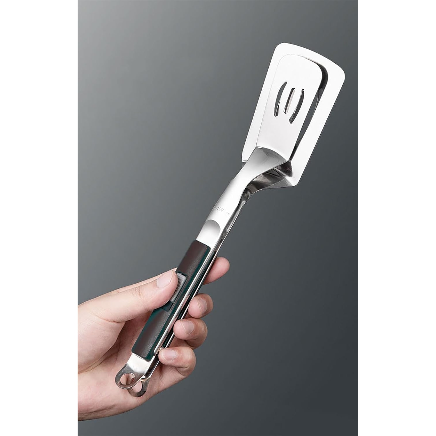 Spatula perforata pentru friptura, JENUOS®, 2 in 1, reutilizare, Inox ...