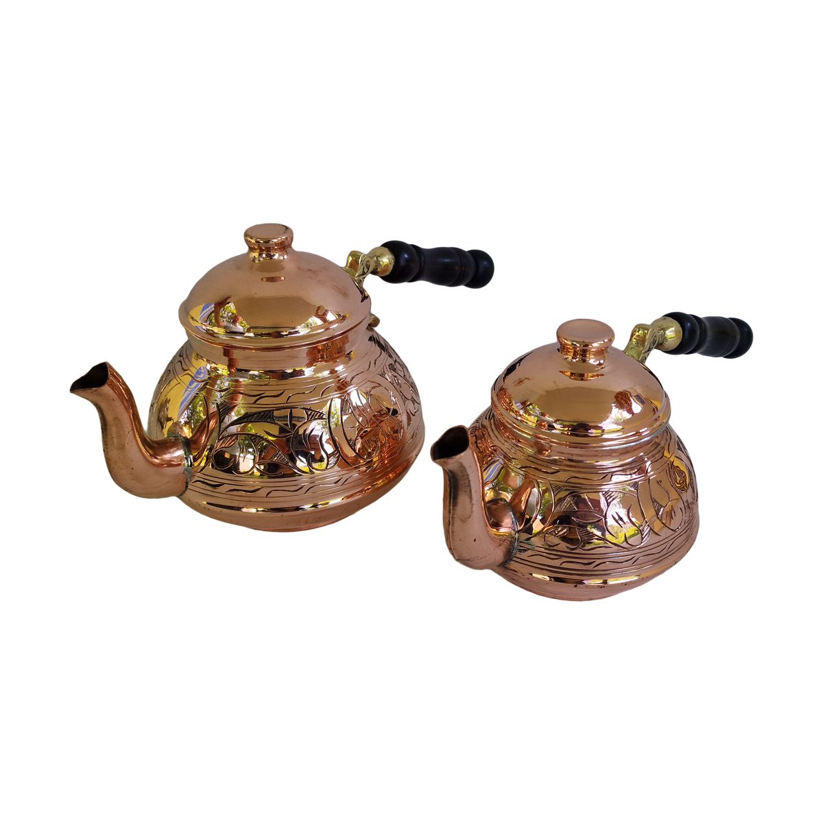 Set 2 ceainic turcesc din cupru Bondio, cu capacitate 0, 900 l si 0 ...