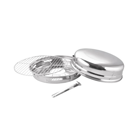 Set 2 x Gratar din Inox cu Capac si Maner pentru Aragaz, 32.5 x 13.5 cm ...