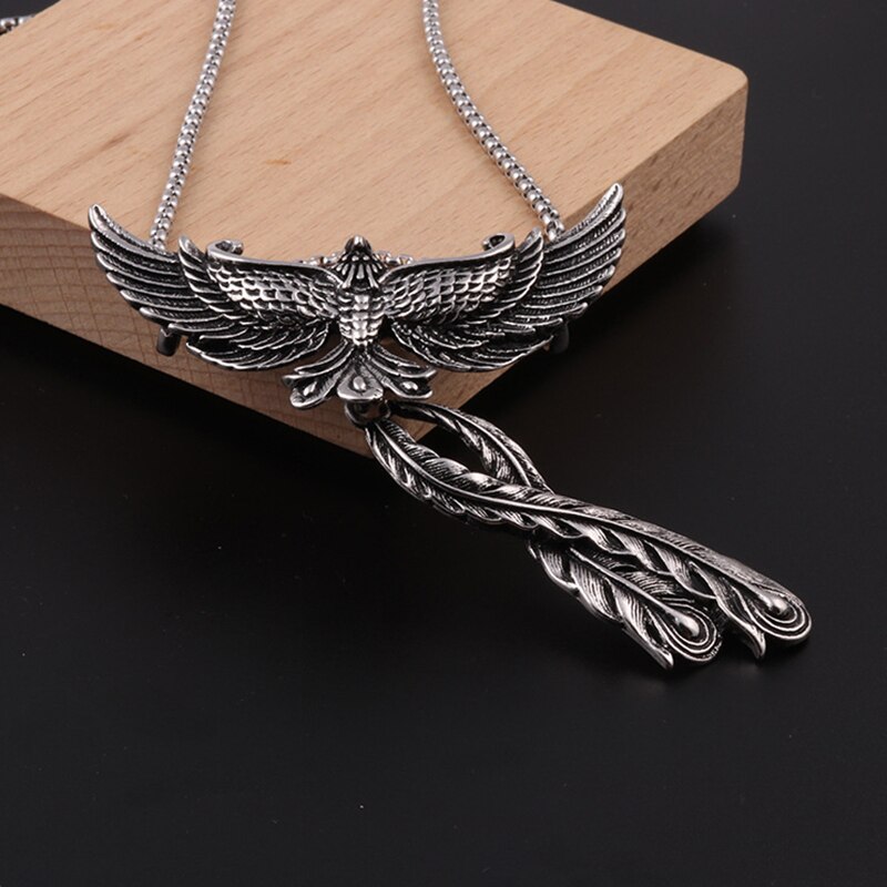 Lant cu pandantiv pasare phoenix, model simbolul renasterii, tematica ...