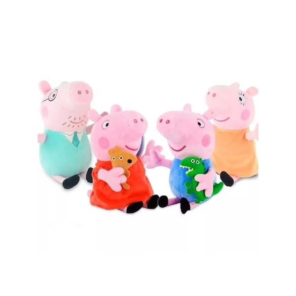 Set 4 plusuri Virtual Trend®, Familia vesela Peppa 25 cm - eMAG.ro