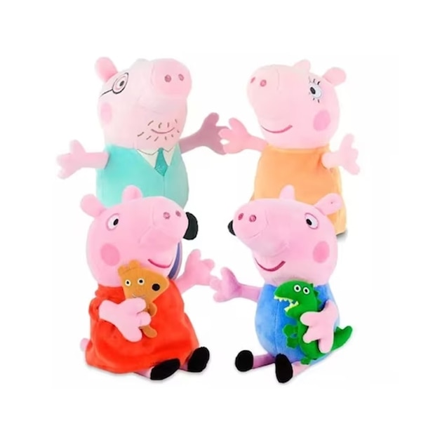 Set 4 plusuri Virtual Trend®, Familia vesela Peppa 25 cm - eMAG.ro