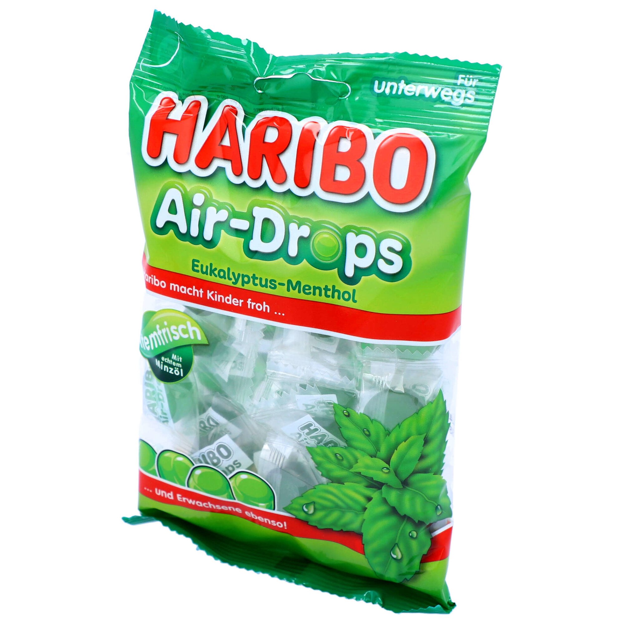 Bomboane gumate Haribo Air-Drops, eucalipt si mentol, 100g - eMAG.ro