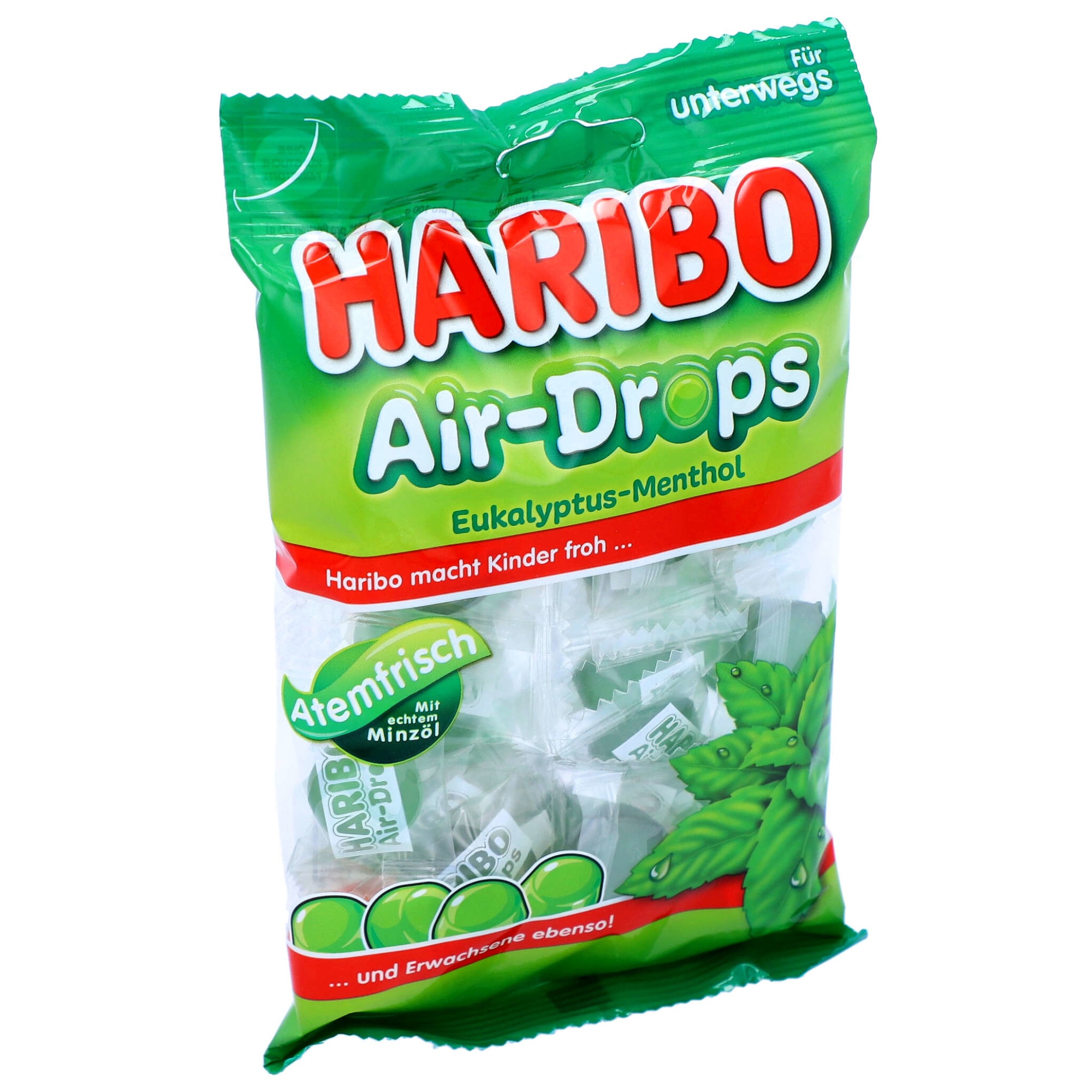 Bomboane gumate Haribo Air-Drops, eucalipt si mentol, 100g - eMAG.ro