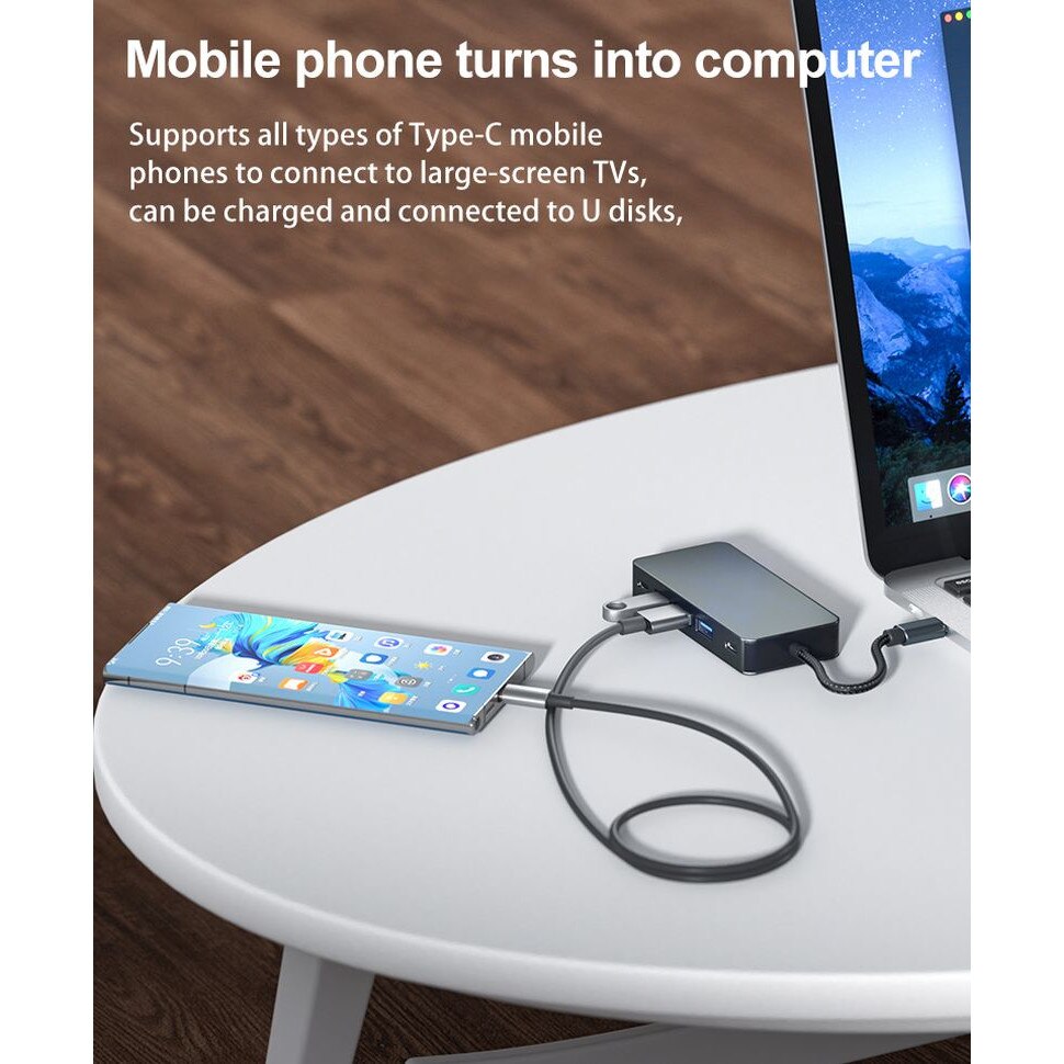 Hub Adaptor Multiport 7 in 1 USB-C 3.1 Staryon® la 2 x HDMI 4K@30Hz /3 ...