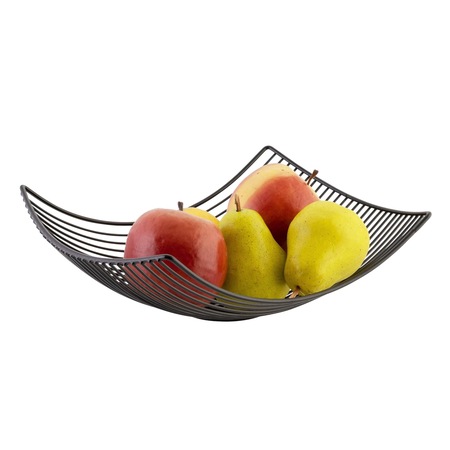 Cos pentru fructe, legume, paine, Fructiera neagra Astro, Metal, Negru ...