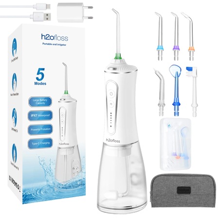 Irigator Oral Profesional pentru Dus Bucal H2ofloss® Premium, Cablu USB ...