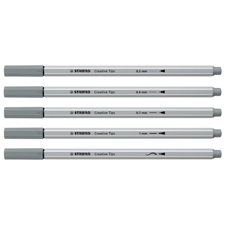 Set 10 Linere, Stabilo, Negru/Gri - eMAG.ro