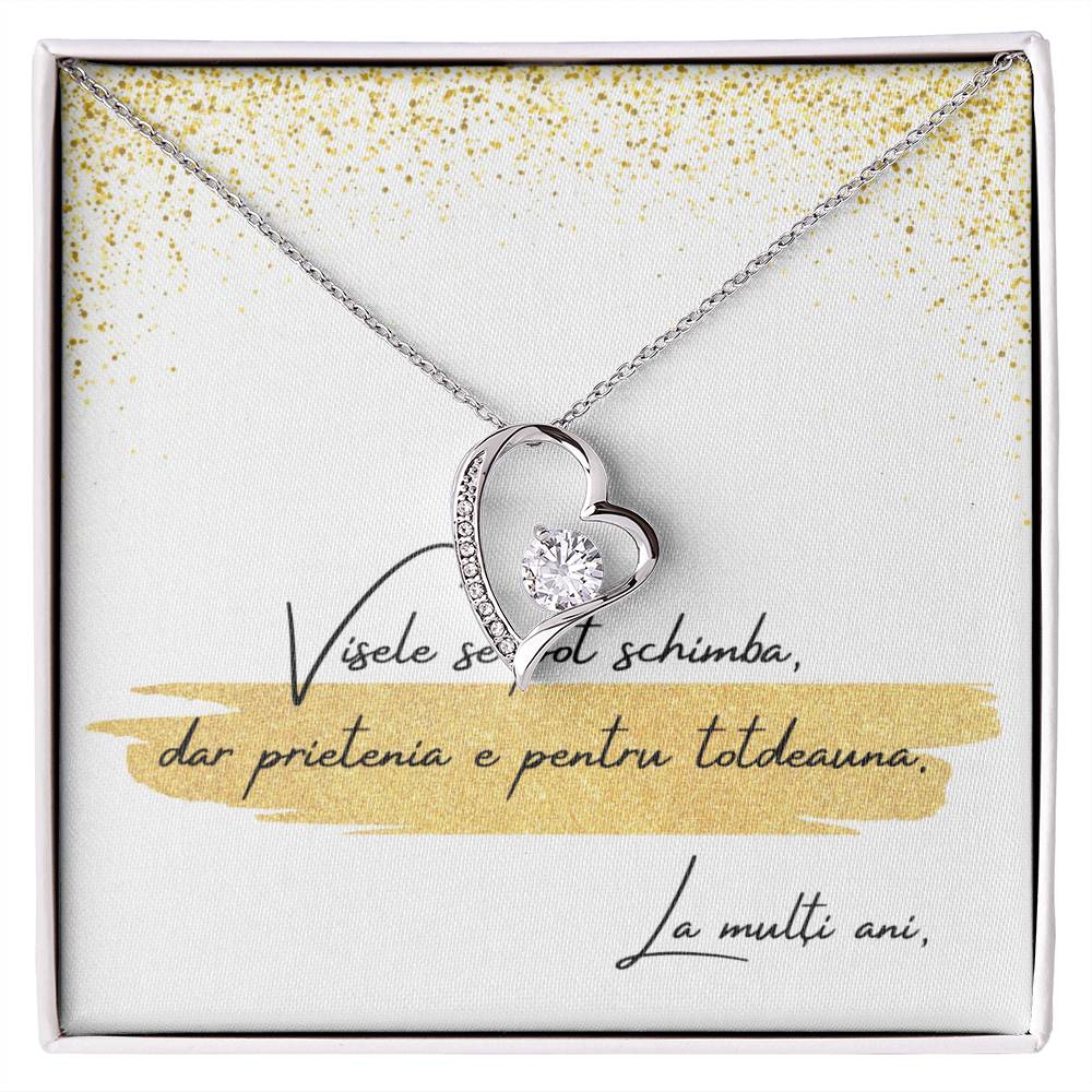 Set Cadou Pentru Prietena, Colier Cu Pandant Inima Curbata Placat Cu ...