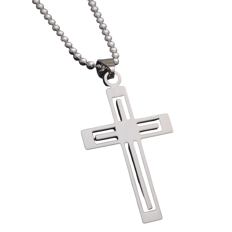 Lant cu pandantiv cruce, model minimalist, tematica religioasa, unisex ...