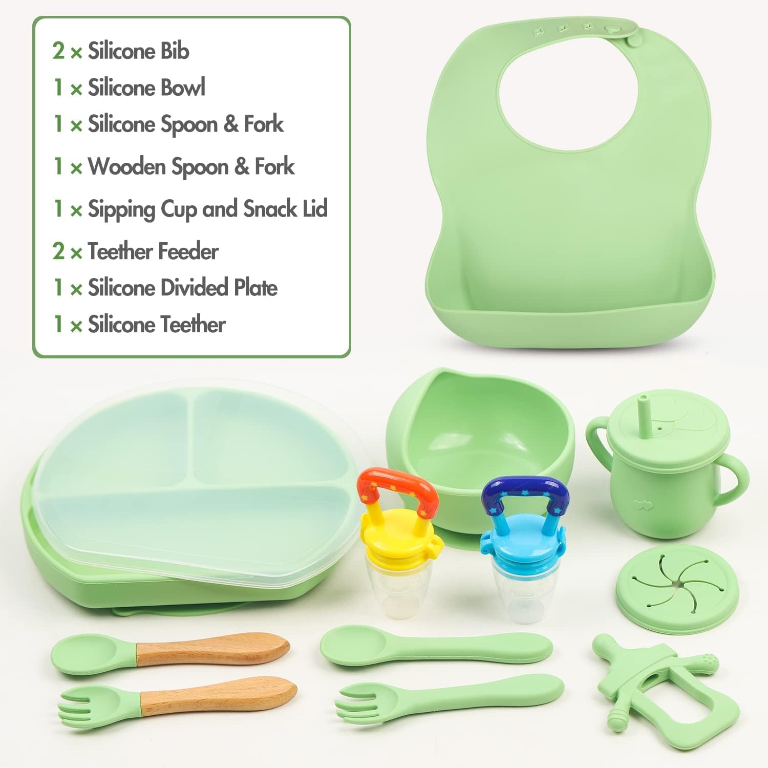 Set 19 piese hranire pentru bebelusi, diversificare EDDA98® din silicon, 1 farfurie ...