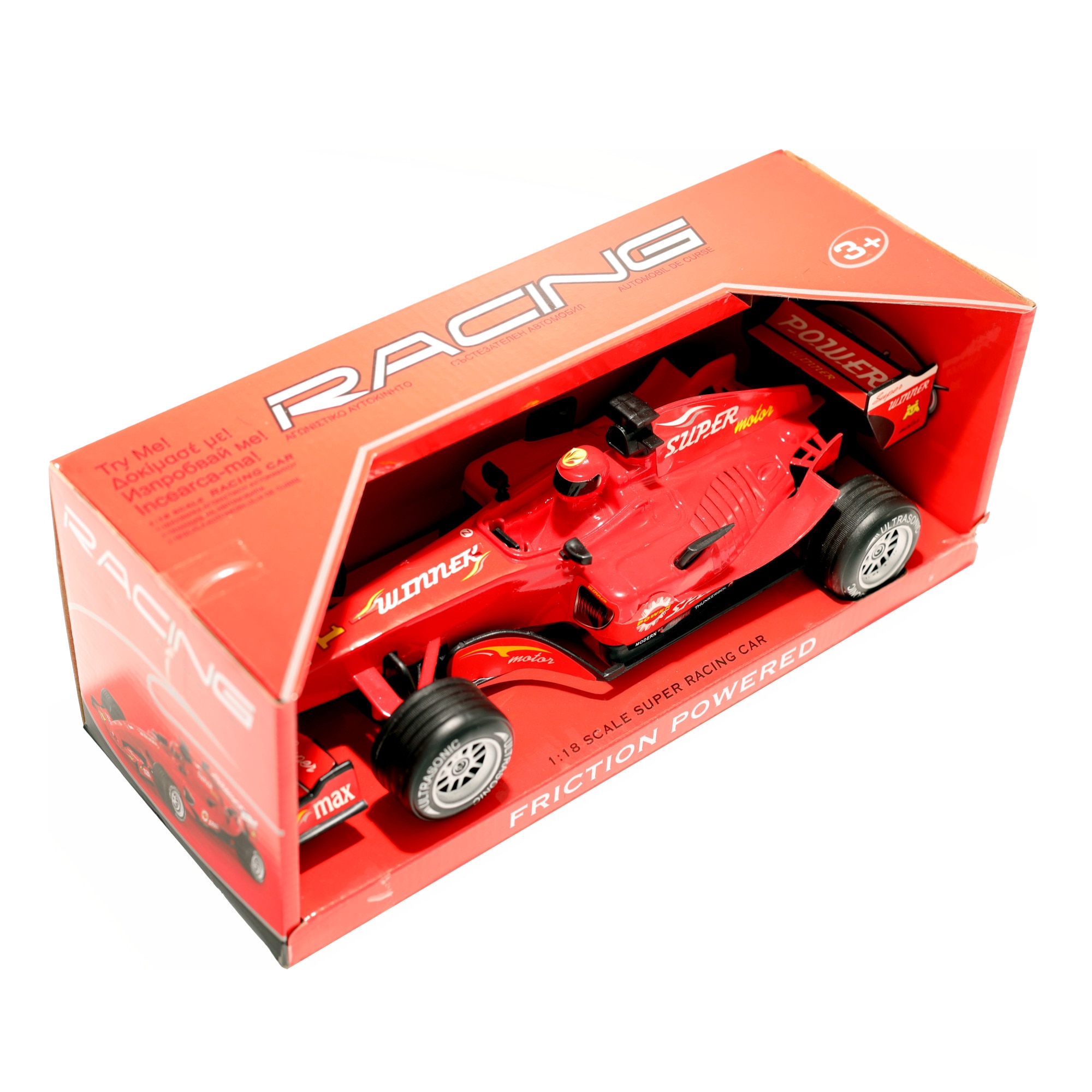 Masina Formula F1 cu Frictiune, Sunete si Lumini, Rosie, Scara 1:18, 3 ...