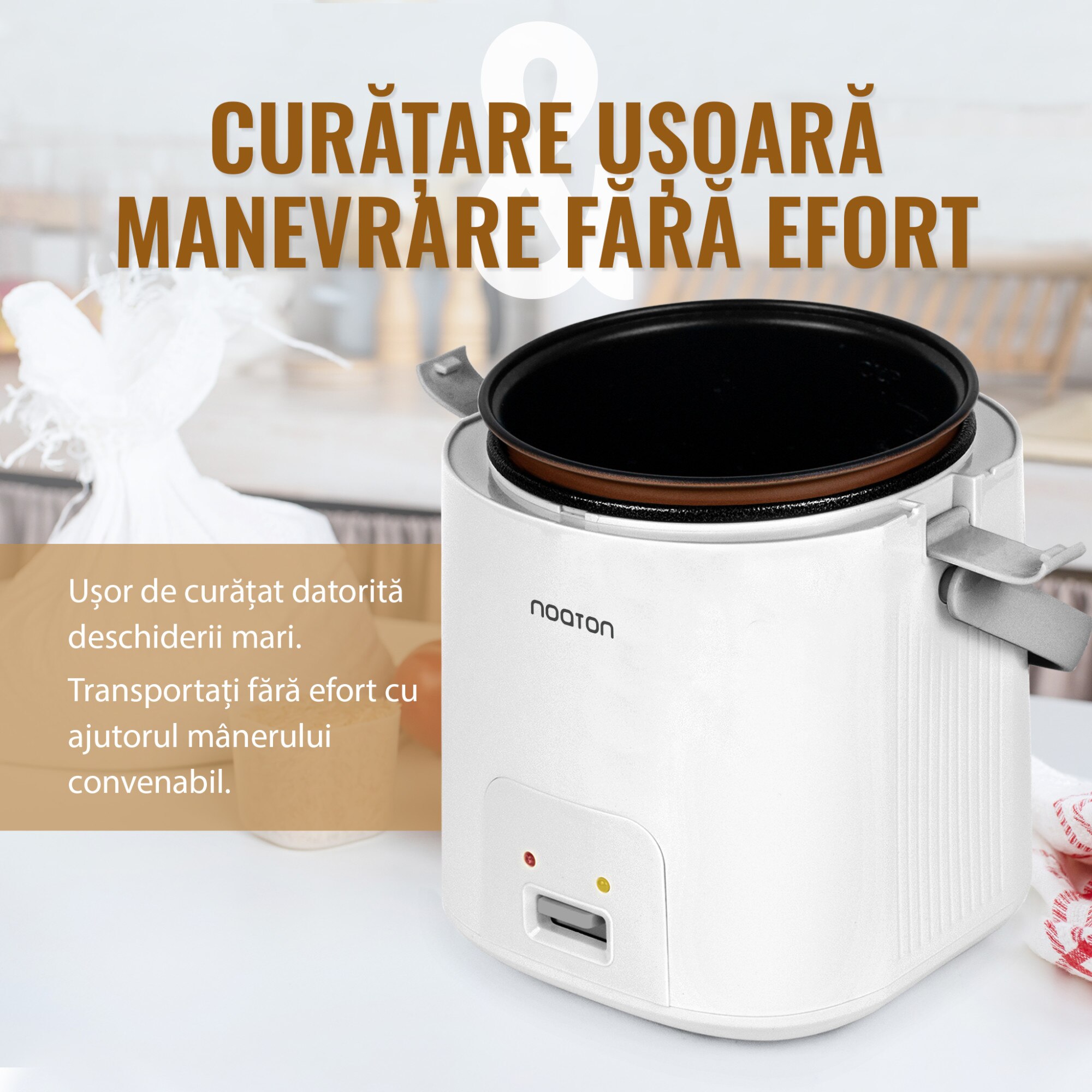Aparat de gatit orez Noaton RC118W Basic, 1.8 L, Functie de mentinere ...