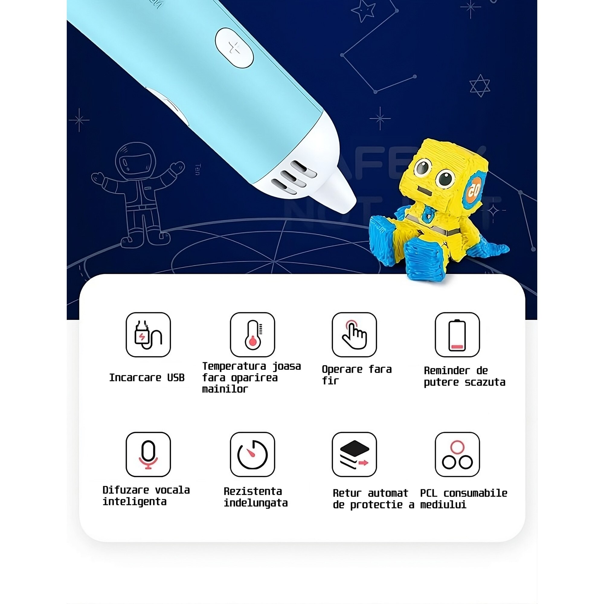 Creion 3D WiseSellect® Pentru Creat, Desenat Obiecte 3D, Sigur pentru ...