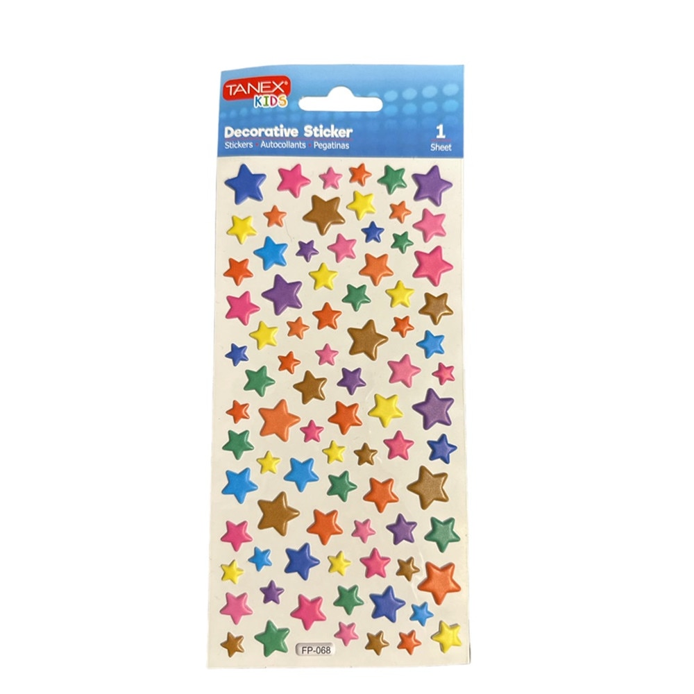 Set 82 stickere, model Stele colorate, pvc, autoadezive 22x10cm, TANEX ...
